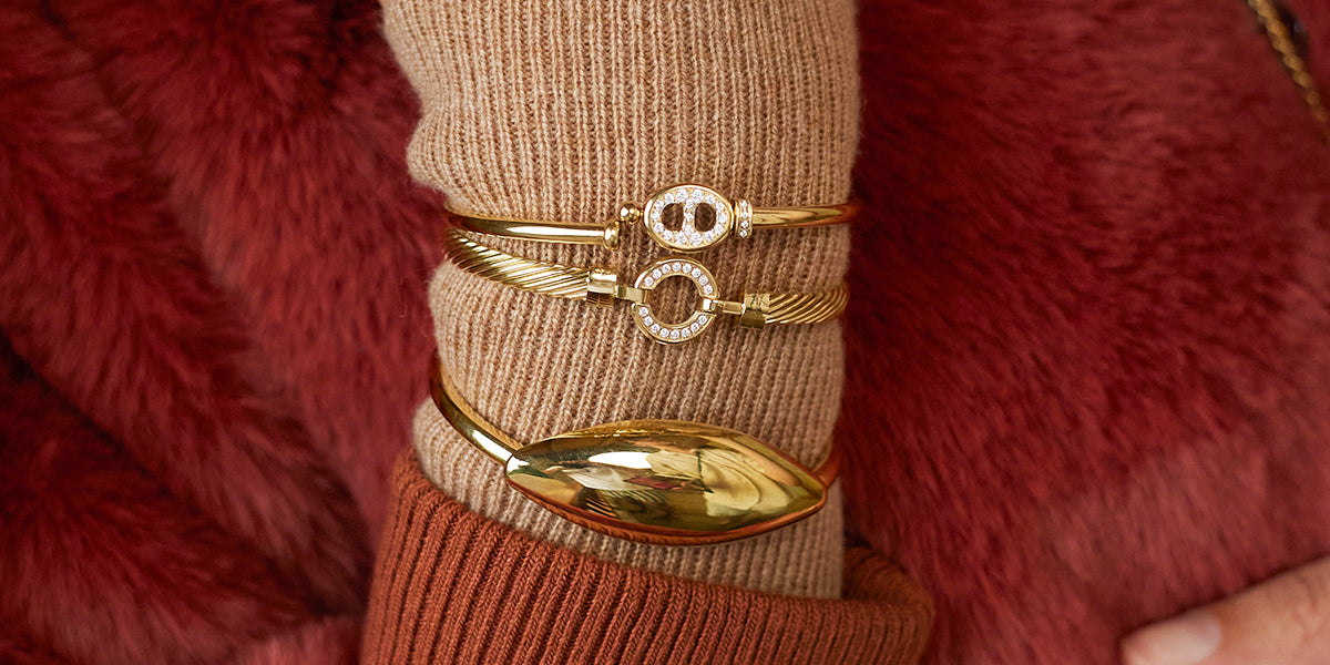 Bracelet Jonc Velio (Acier doré) – Zag Bijoux