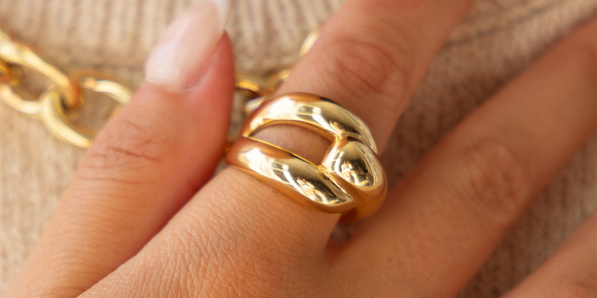 Rubeus Ring (Gold-plated Steel) – Zag Bijoux