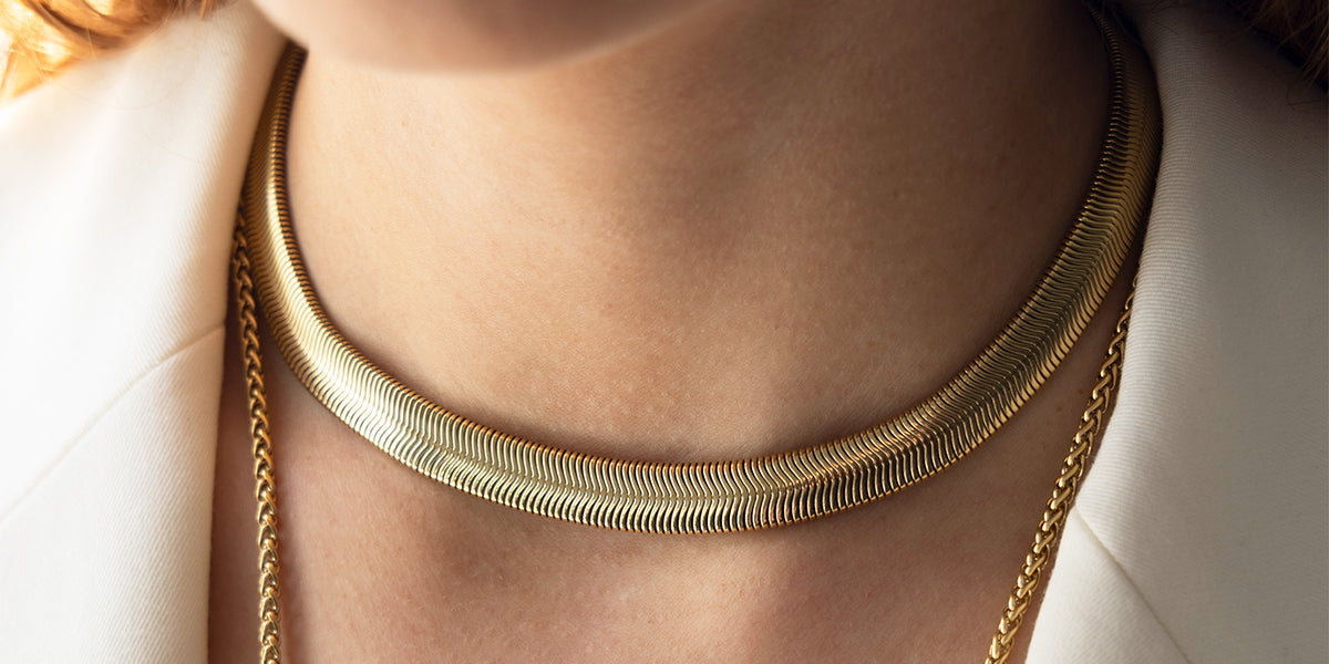 Collier Warren (Acier doré) – Zag Bijoux