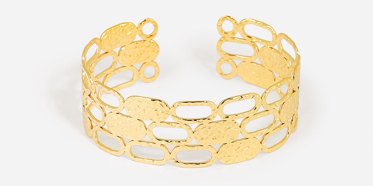 Jonc Cameleo (Acier doré) – Zag Bijoux